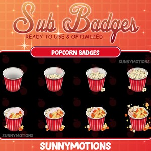 8 Caramel, Vani Popcorn Twitch Sub Badges / Kawaii Cute Cinema, Movie's ...