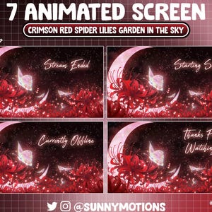 ANIMATED Stream Package: Field Dark Red Spider Lily Sky Garden, Crimson ...