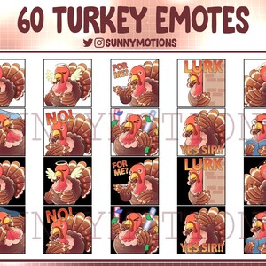 60 Cute Turkey Twitch Emotes, Discord Streamer, Wild Large Bird Emoji ...