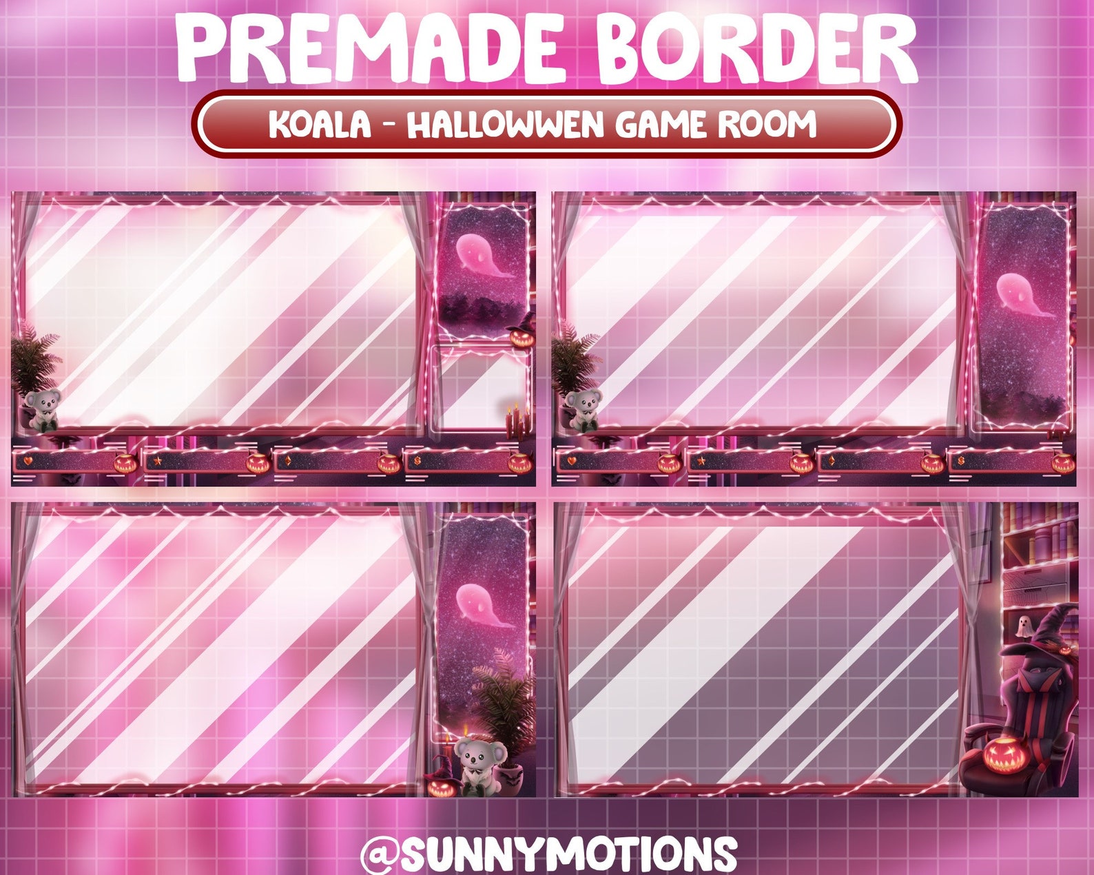 ANIMATED Koala Twitch Overlay Stream Package / Lo-fi Red Aesthetic ...