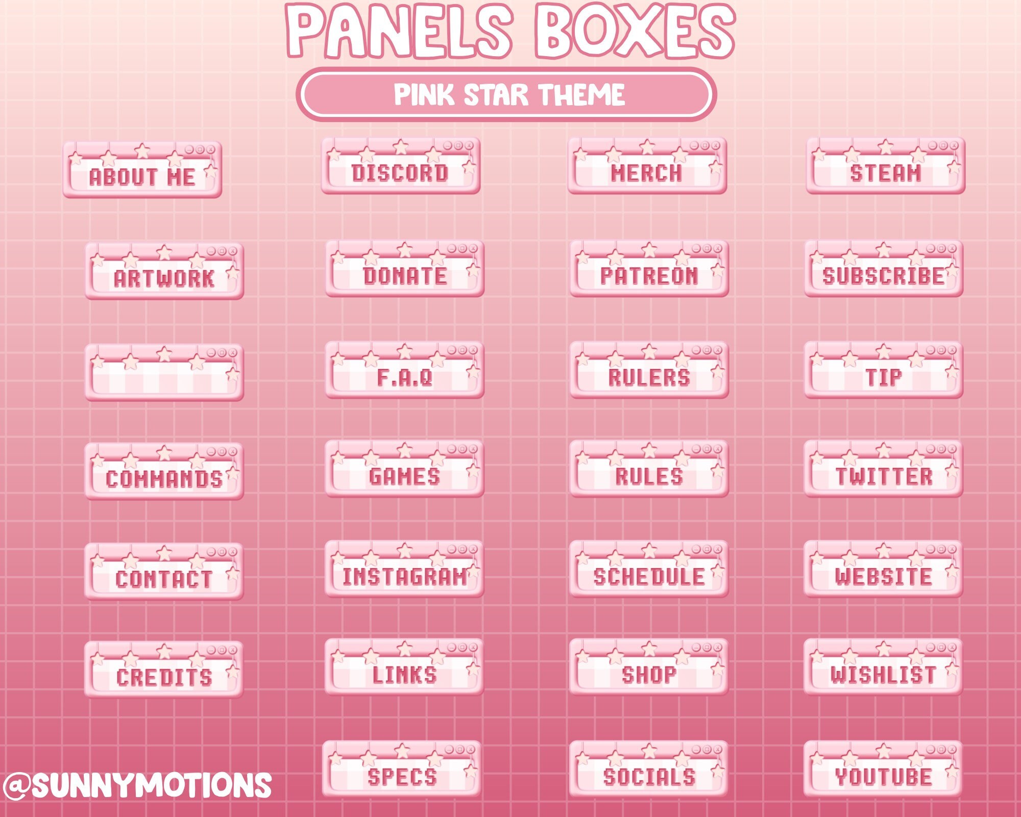 FULL ANIMATED Twitch Stream Overlay Package / Cute Pink Star - Etsy Canada