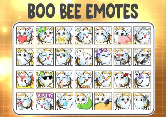 Cute Kawaii Honey Boo Bee Twitch Discord Emotes / Animal Emoji - Etsy UK