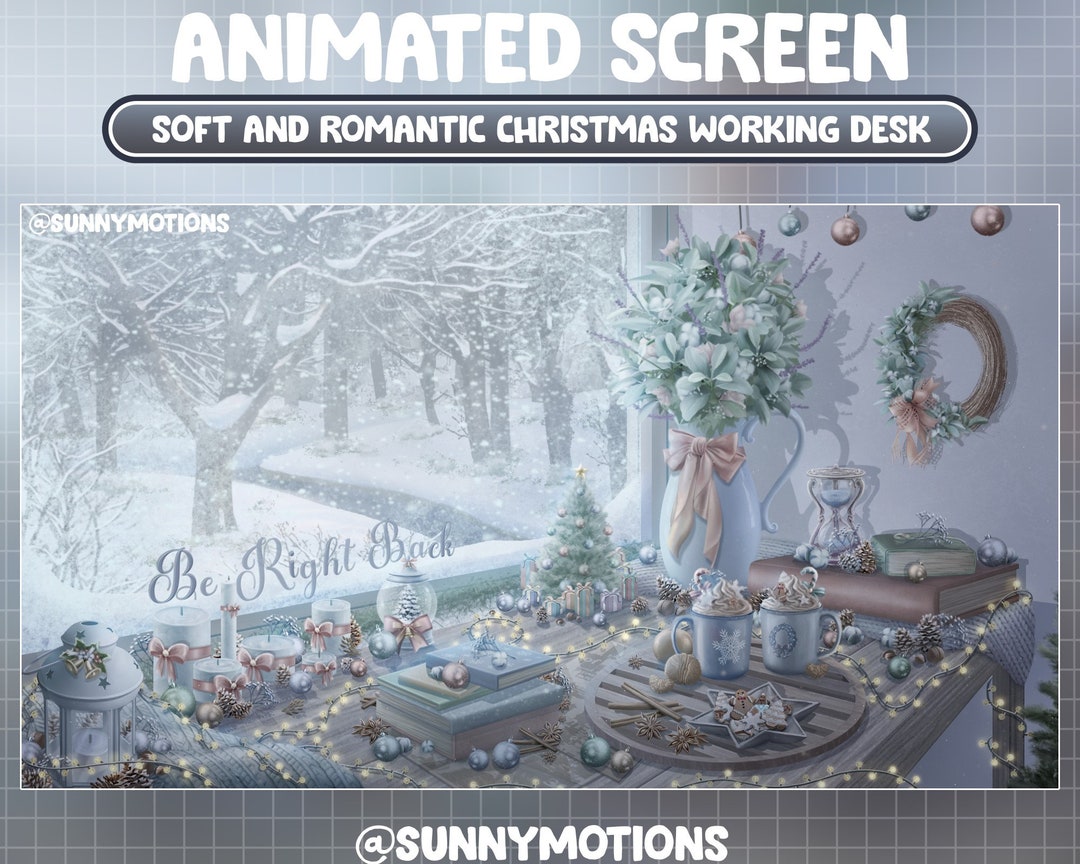 Animated Soft Romantic Christmas Desk Stream Screen / Modern Living ...