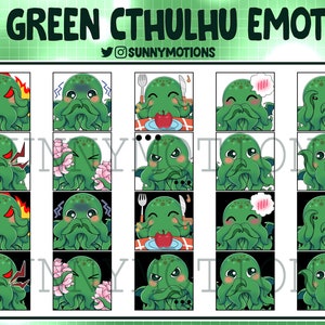 60 Green Cthulhu Mythos Twitch Emotes Bundle, Discord, Streamer, Horror ...