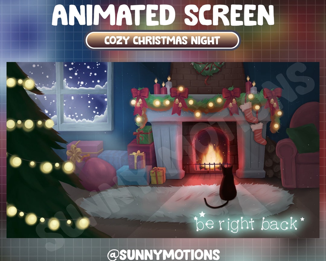 ANIMATED Twitch Stream Screen Overlay / Christmas Night / Aesthetic ...