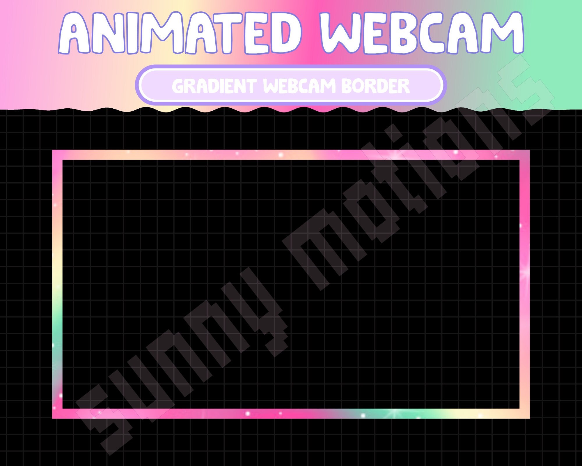 8x ANIMATED Twitch Dreamy Rainbow Sky Iridescent Webcam Border Frame ...