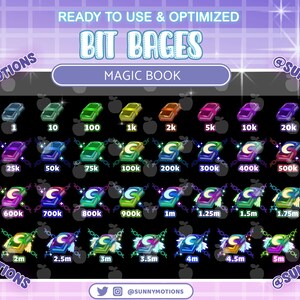 31 Colorful Neon Magical Shackles Book Number Twitch Bit Badges ...