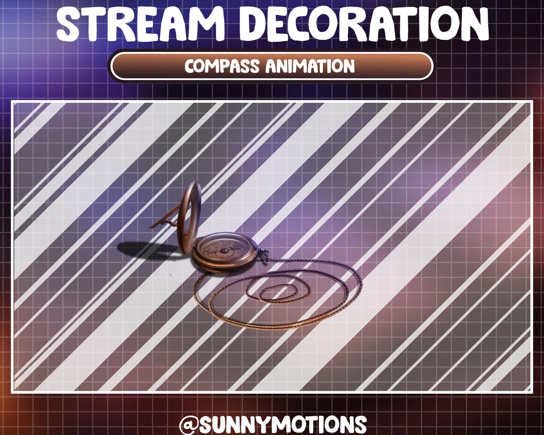 Animated Twitch Stream Decoration: Antique Compass Animation / Kawaii ...