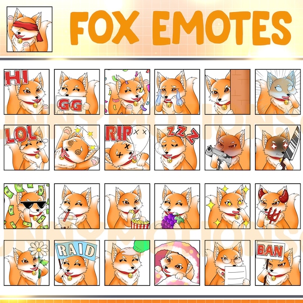 Cute Fox Emoji for Discord - Etsy