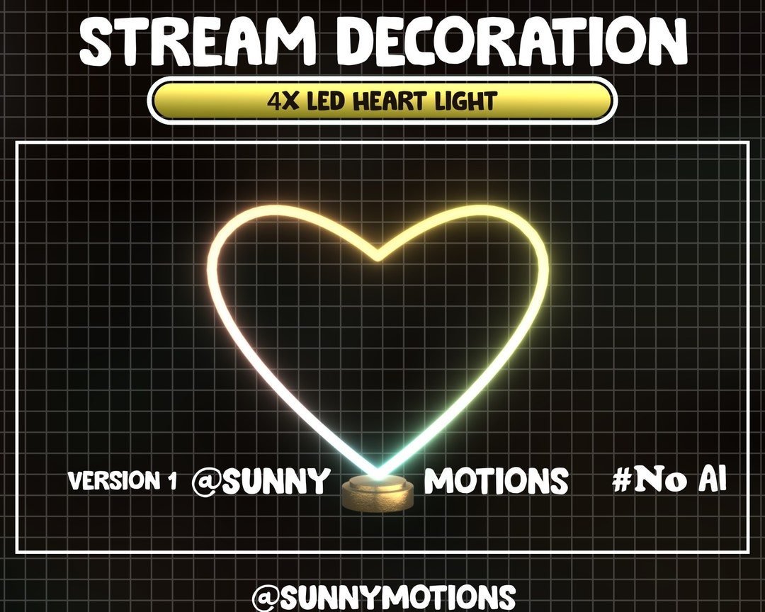 4 Animated Stream Decoration: Colorful Heart Light / Aesthetic Blue ...