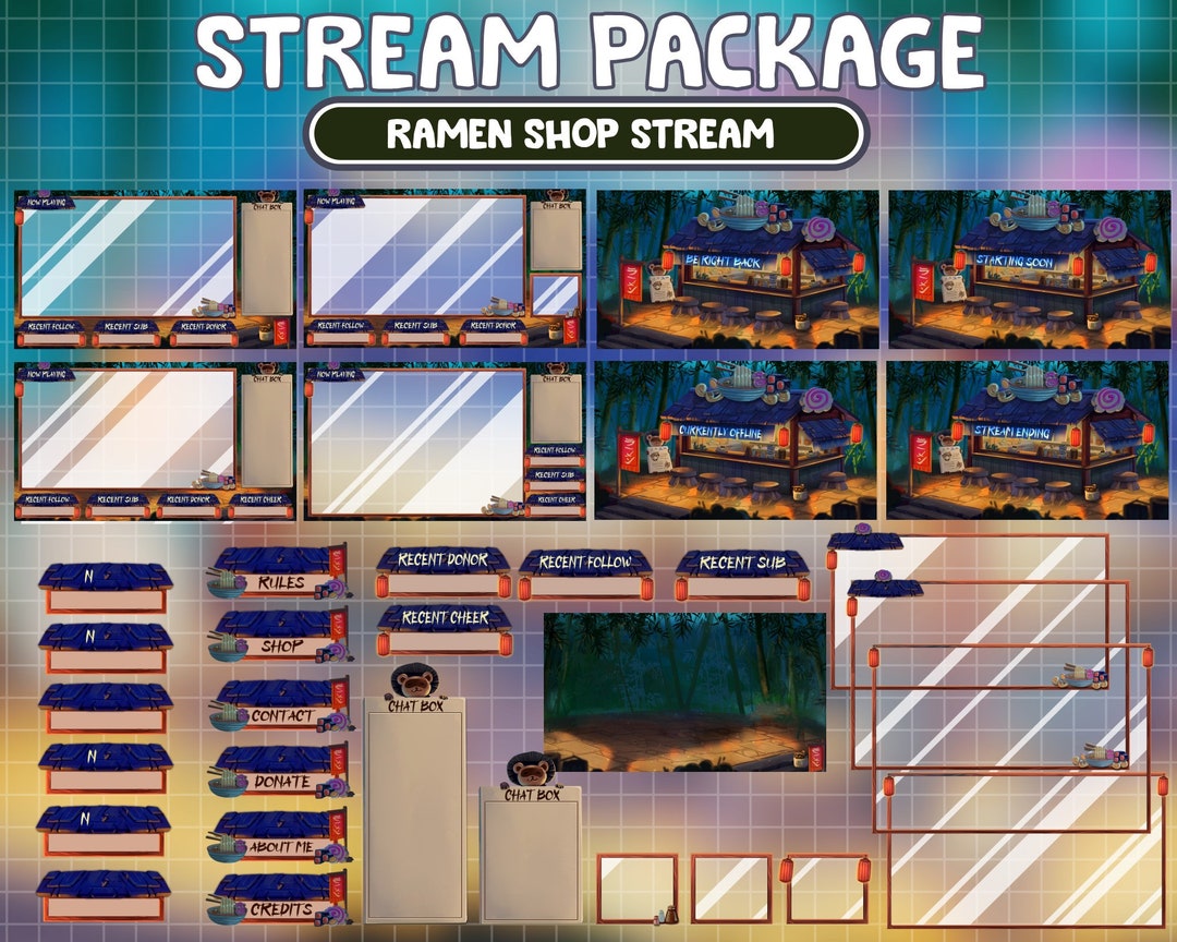 FULL ANIMATED Twitch Stream Package / Mystic Ramen Shop Japan Scene ...