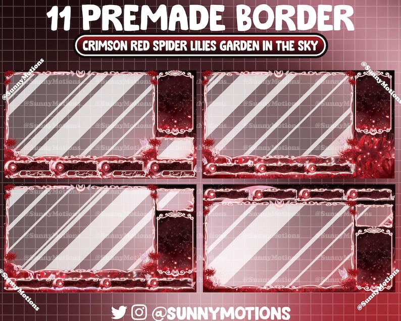 ANIMATED Stream Package: Field Dark Red Spider Lily Sky Garden, Crimson ...