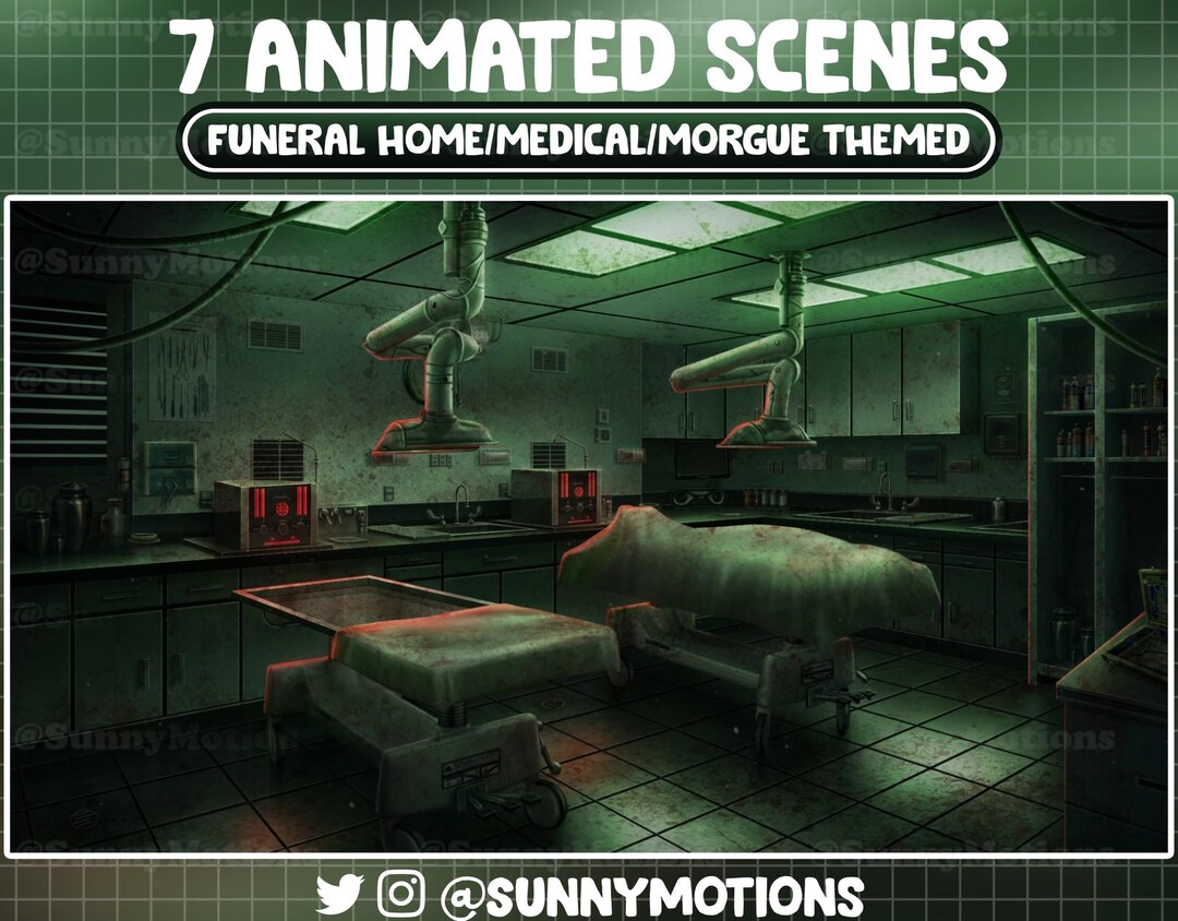 Animated Horror Funeral Home, Medical Morgue Twitch Screen Overlay ...