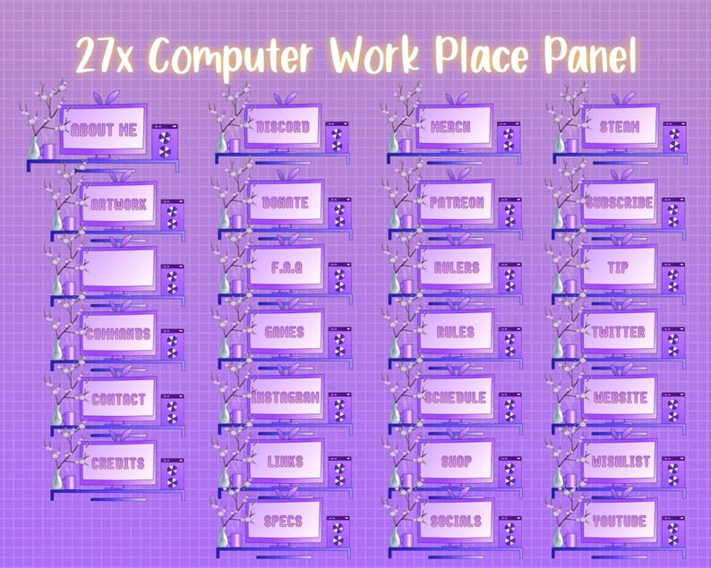 FULL ANIMATED Twitch Stream Package Overlay: Egirl Desk Bedroom ...