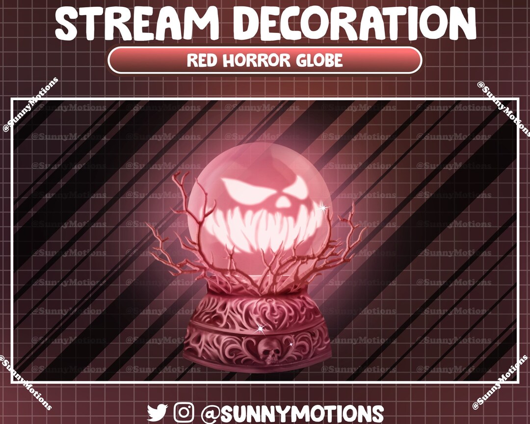 Animated Stream Decoration: Eerie Horror Skull Globe, Pumpkin Halloween ...