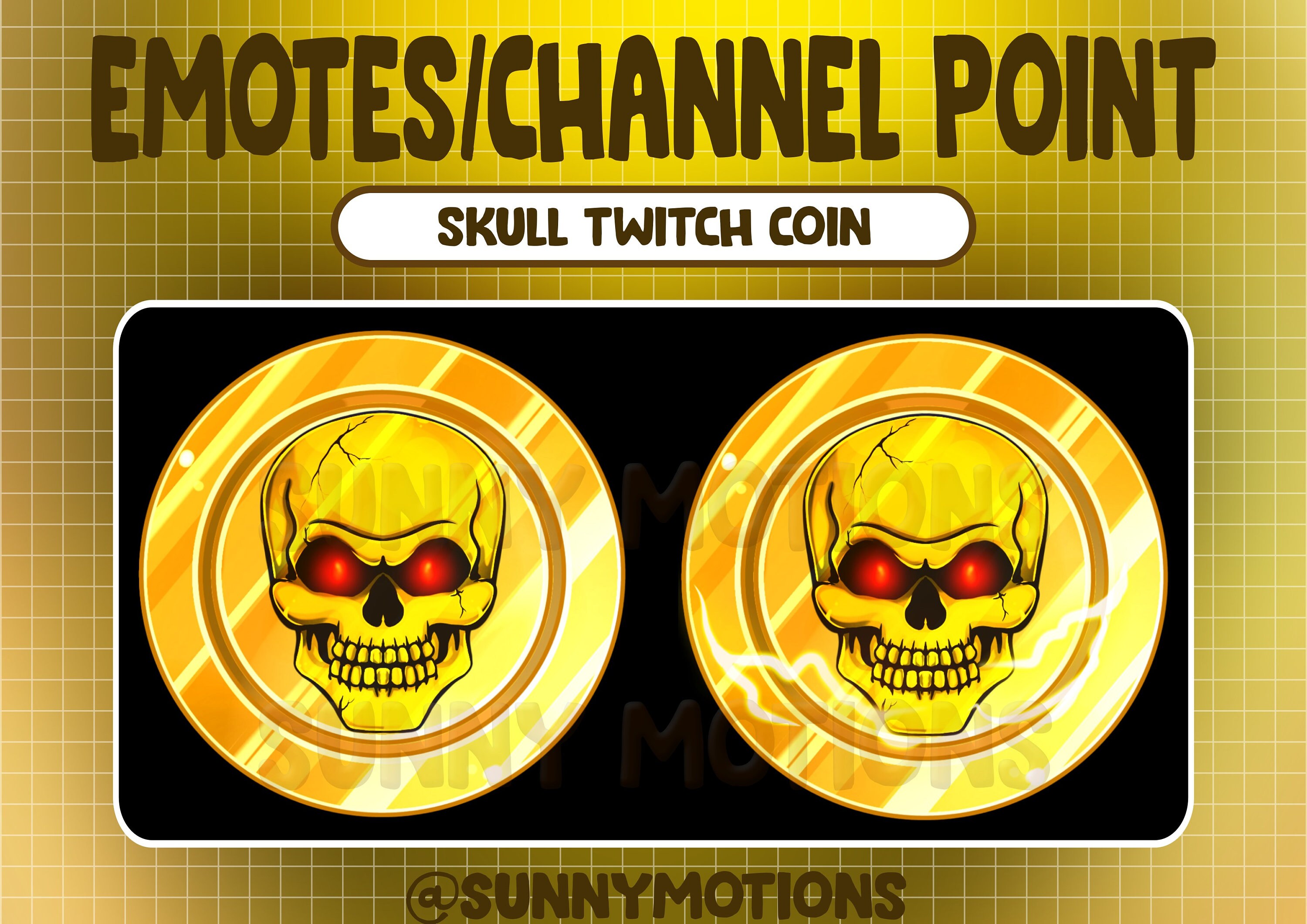 Twitch Cool Gold Fire Skull Coin Emotes / Channel Points / - Etsy