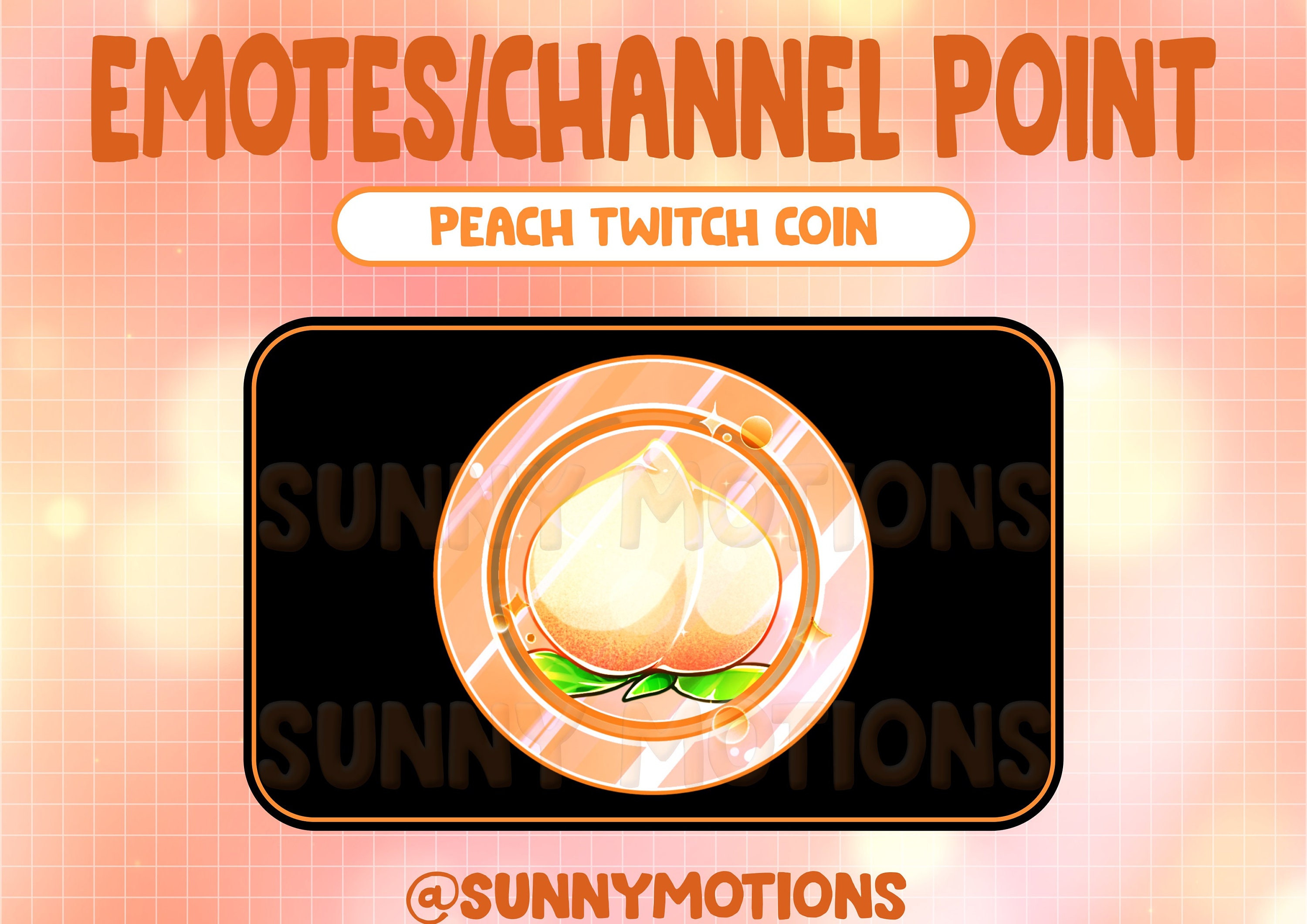 Peach Twitch Coin Emotes / Cute Kawaii Fruit Channel Points / - Etsy
