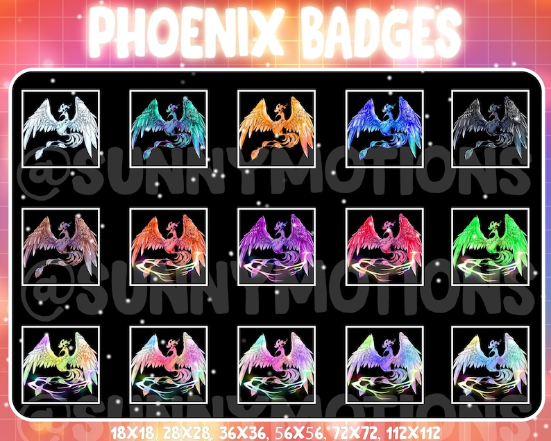 Phoenix Twitch Loyalty Sub Bit Badges / Kawaii Animal Emoji / Cool ...