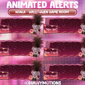ANIMATED Koala Twitch Overlay Stream Package / Lo-fi Red Aesthetic ...