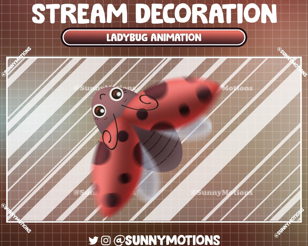 Animated Stream Decoration: Ladybug Insect Flying Twitch Overlay, Asian ...