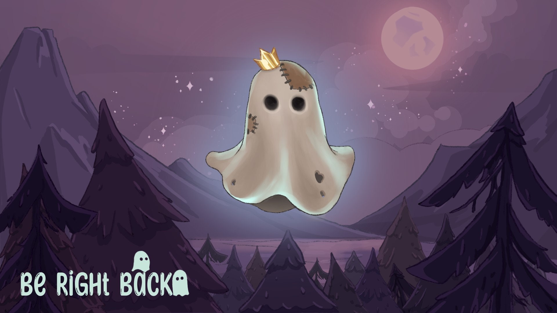 FULL ANIMATED Boo Boo Ghost in Night Forest Twitch Stream Package ...