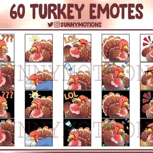 60 Cute Turkey Twitch Emotes, Discord Streamer, Wild Large Bird Emoji ...