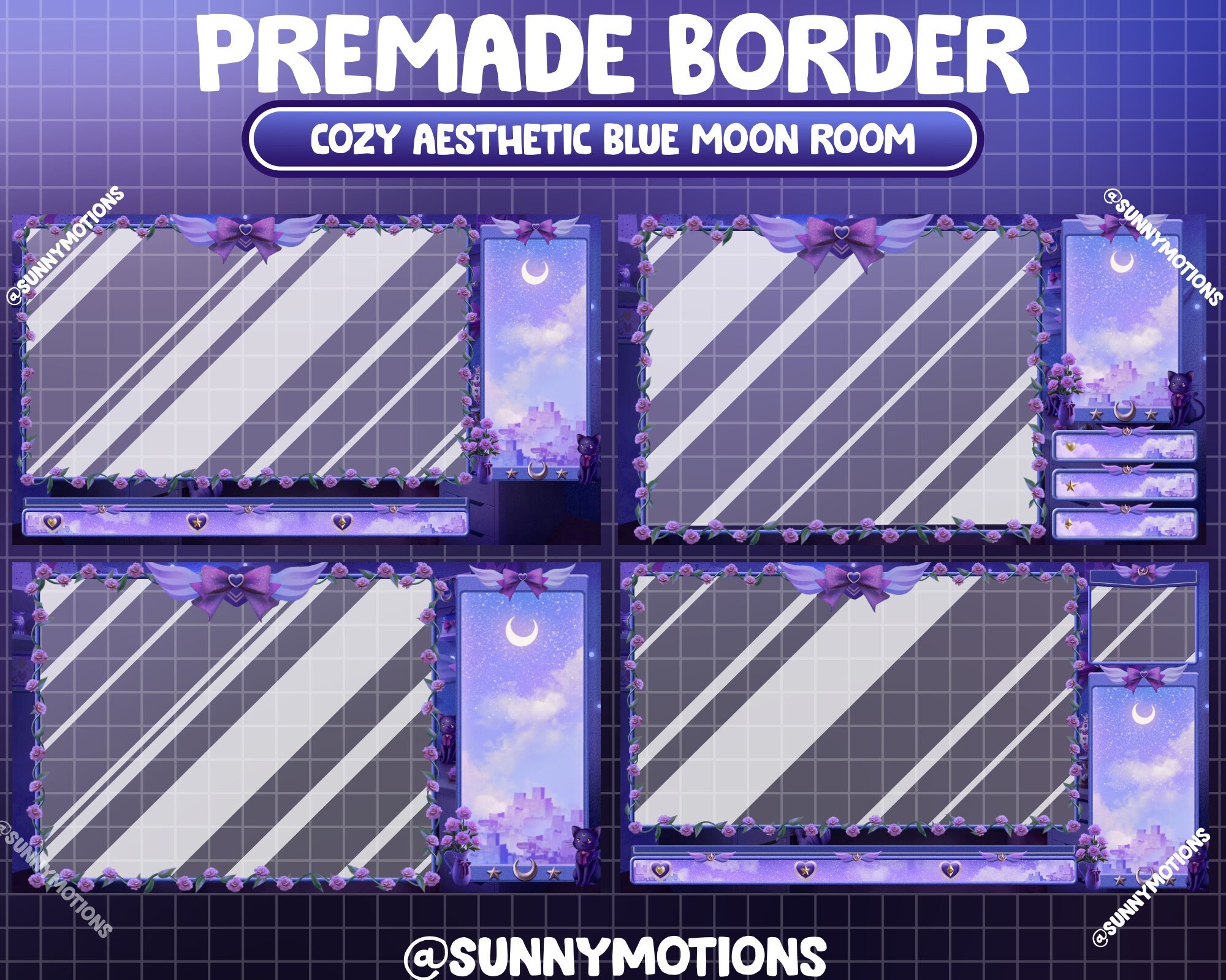 ANIMATED Twitch Overlay Stream Package: Lo-fi Vibe Aesthetic Plant Room ...