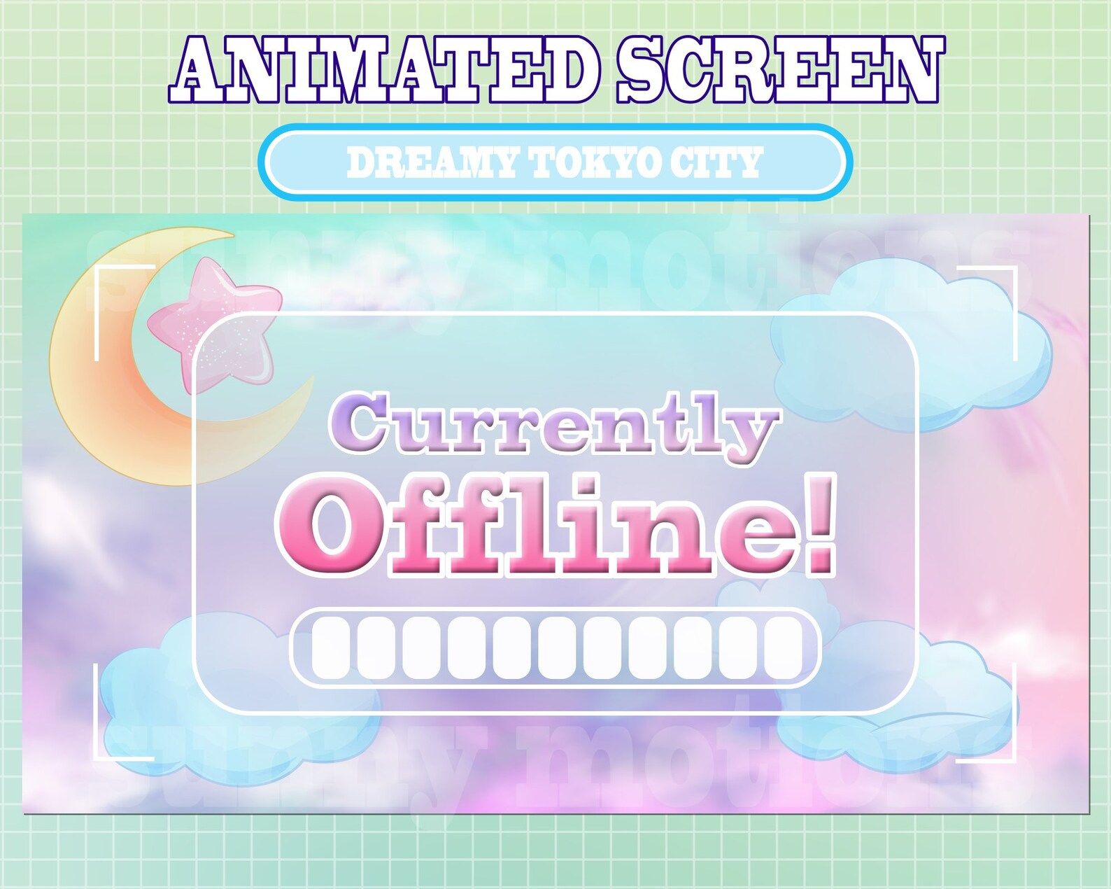 ANIMATED Twitch Cute Pastel Dreamy Cloud Sky Screens With Loading Bar ...