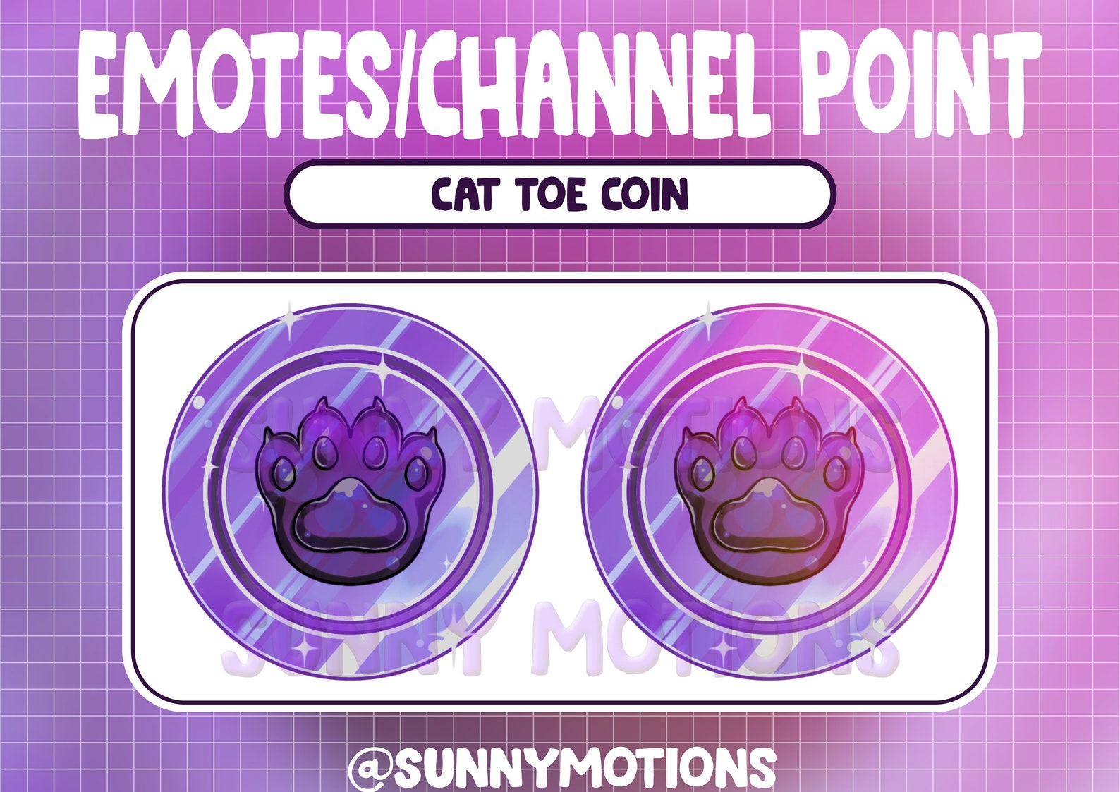 Pastel Purple Paw Toe Twitch Coin Emotes / Channel Points / - Etsy