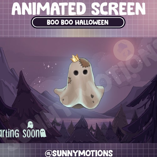 Animated Little Boo Boo in Night Forest Stream Screen Overlay - Etsy