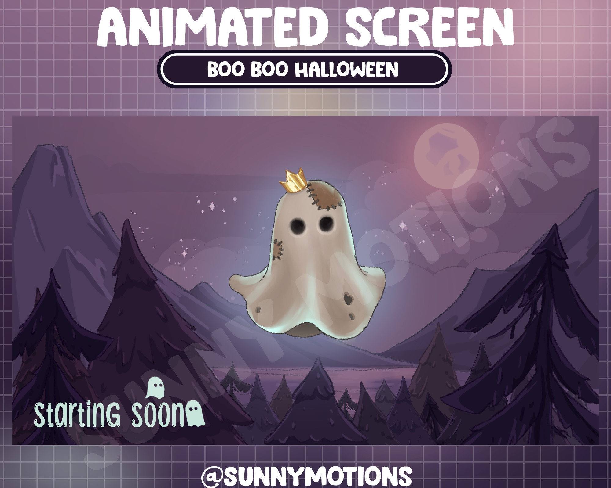 Animated Little Boo Boo in Night Forest Stream Screen Overlay ...
