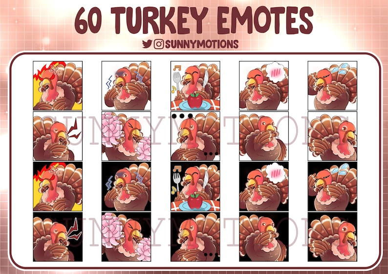 60 Cute Turkey Twitch Emotes, Discord Streamer, Wild Large Bird Emoji ...