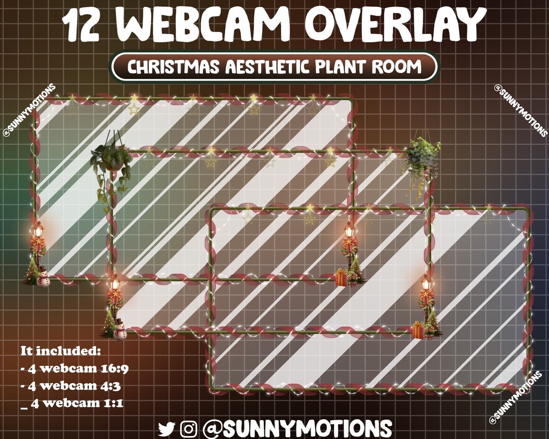 12 ANIMATED Christmas Webcam Border Pack, Kawaii Xmas Tree, Star Light ...