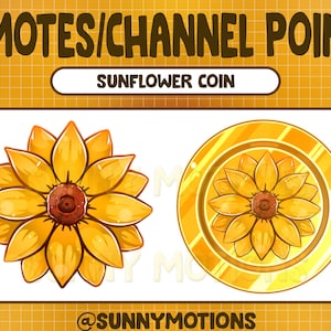 Twitch Cool Sunflower Coin Emotes / Channel Points / Kawaii Cute ...