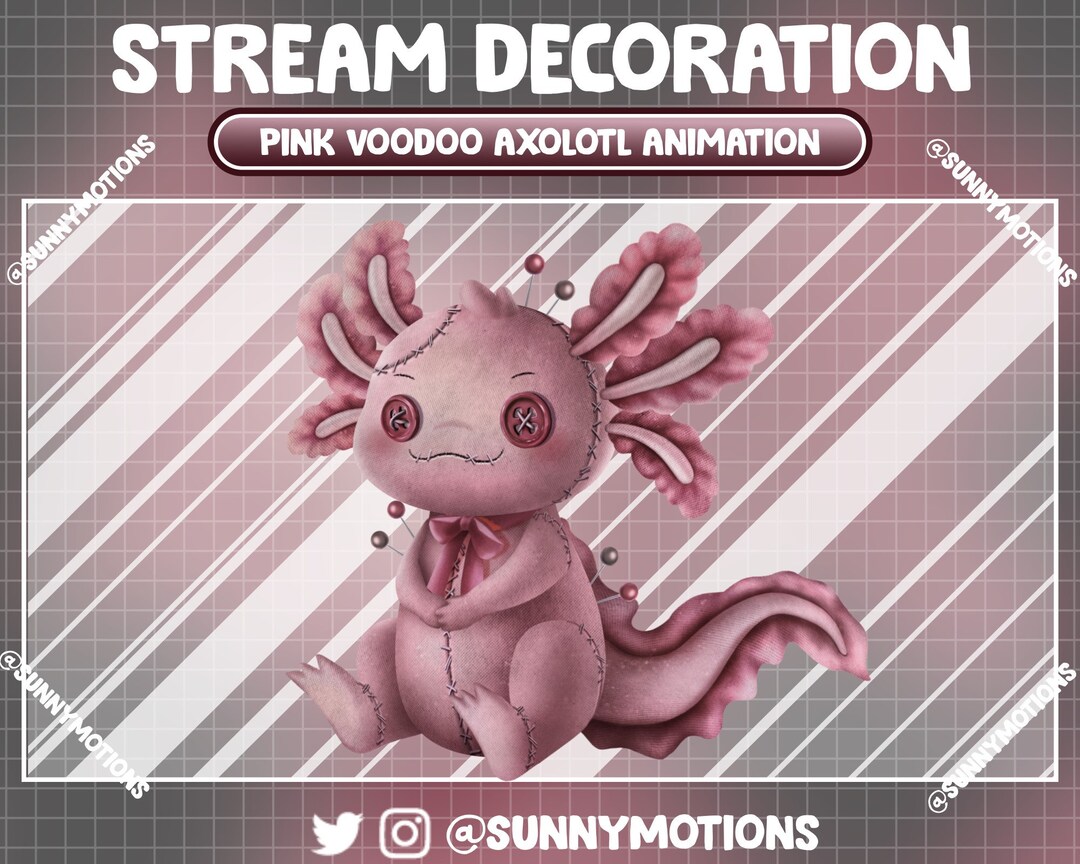 Animated Stream Decoration Horror Animal Plushy Toy: Pink Voodoo ...