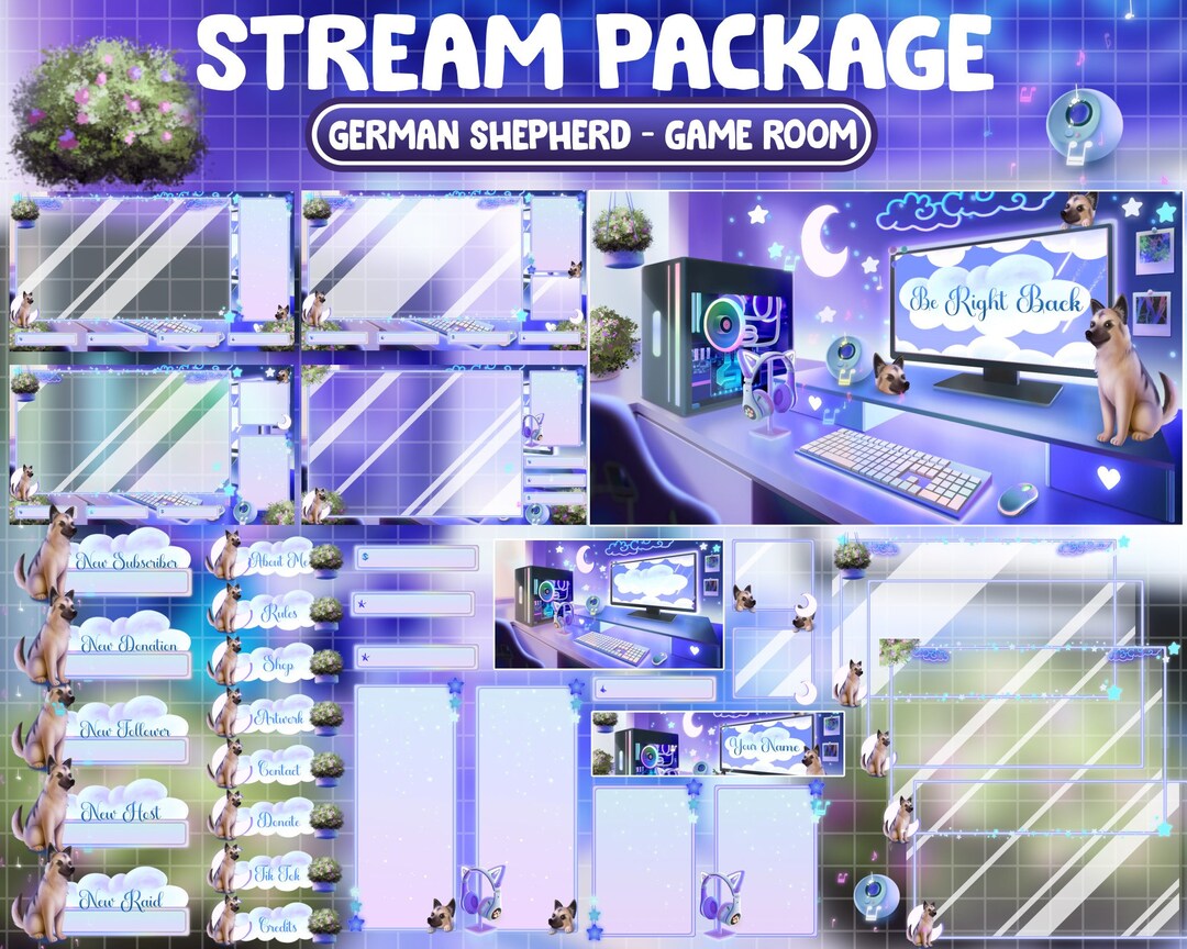 ANIMATED Twitch Overlay Stream Package / Lo-fi Aesthetic Bedroom ...