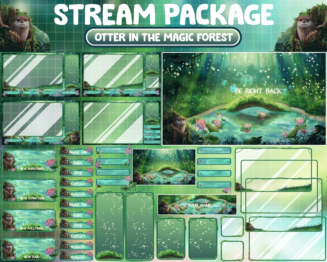 ANIMATED Stream Package / Otter in the Hole Tree / Magical Yellow Fairy ...