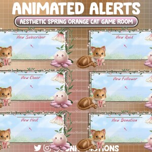 ANIMATED Stream Package: Aesthetic Spring Summer Pink Black Desk ...