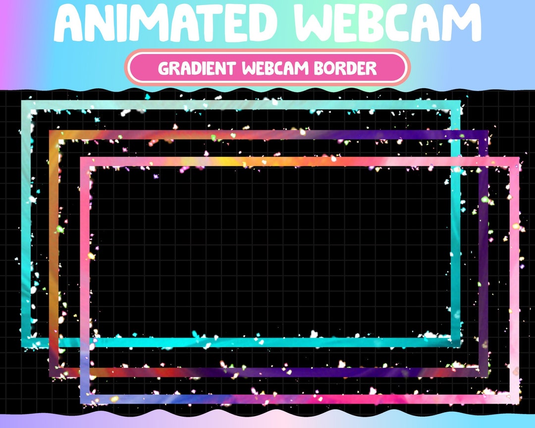 6x ANIMATED Twitch Colorful Painting Webcam Border Frame / Kawaii ...