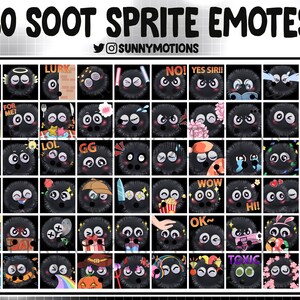 60 Cute Soot Sprite Twitch Emotes, Discord, Streamer, Scribble Creature ...