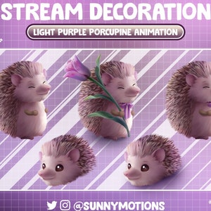6 Animated Stream Decoration: Lo-fi Aesthetic Purple Porcupines ...
