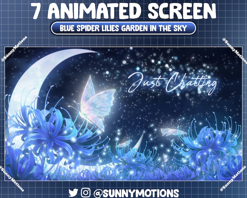 ANIMATED Stream Package: Field Blue Spider Lily Sky Garden Twitch ...