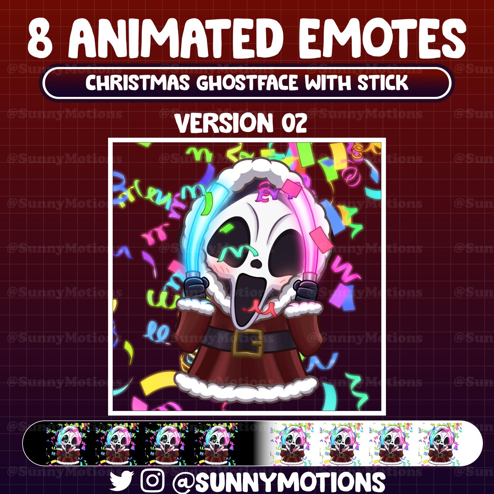 Animated Twitch Emotes: Scary Ghostie Face Light Stick, Kawaii ...
