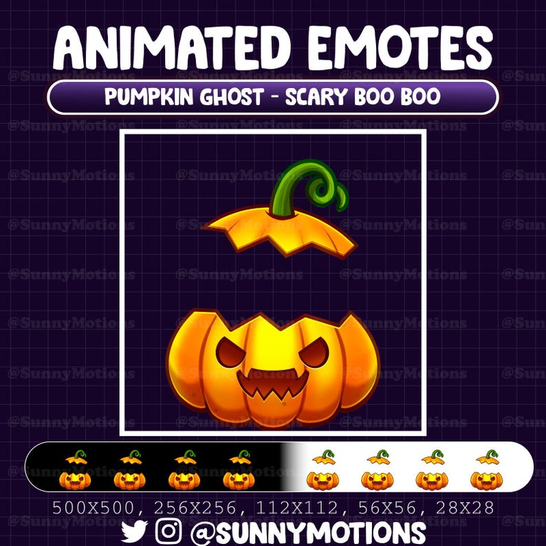 Animated Twitch Emotes: Scary Ghost in Pumpkin, Kawaii Pumpkin Carving ...