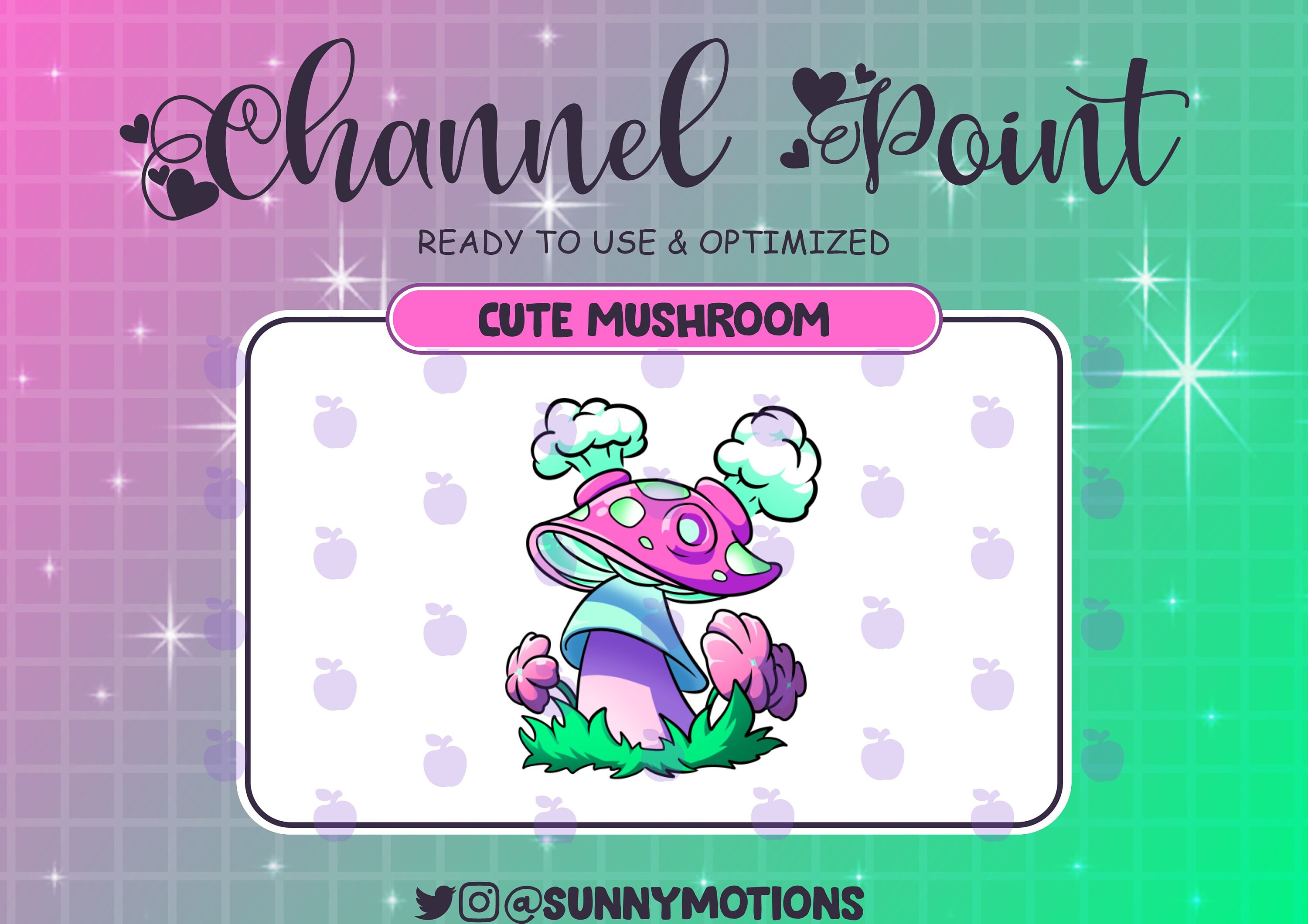 Cute Mushroom Twitch Channel Point Icon, Aesthetic Mushroom Cartoon ...