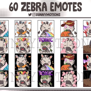Cute Grévy's Zebra Twitch Emotes Discord, Streamer, Kawai African ...