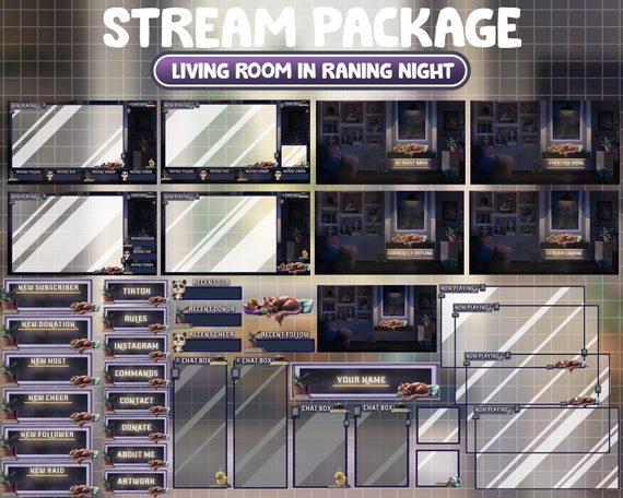 FULL ANIMATED Twitch Stream Package Overlay / Sleeping Dog in - Etsy