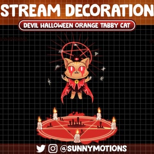 Animated Stream Decoration Aesthetic Devil Orange Tabby Cat / Spooky ...