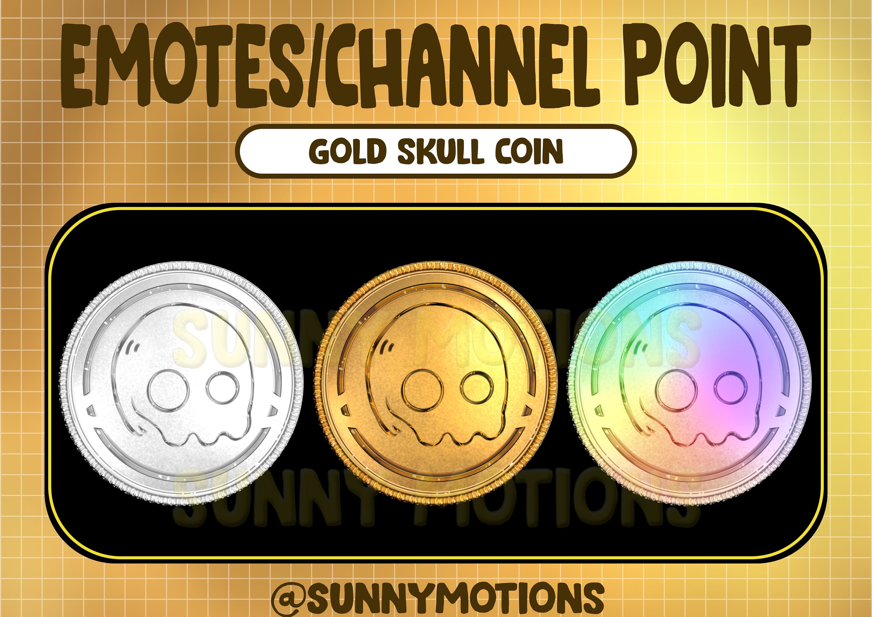 Twitch Cute Gold Skull Coin Emotes / Channel Points / Kawaii - Etsy