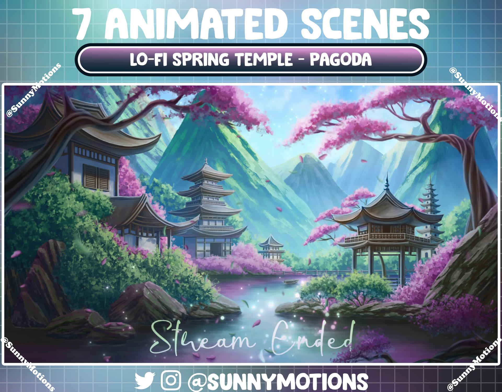 ANIMATED Stream Package: Aesthetic Morning Spring Japanese Ancient ...